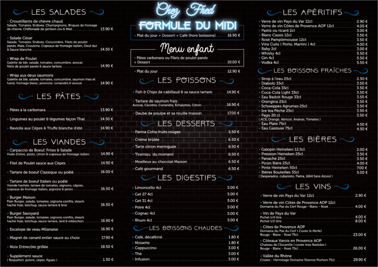 La Carte - Chef Fred Restaurant
